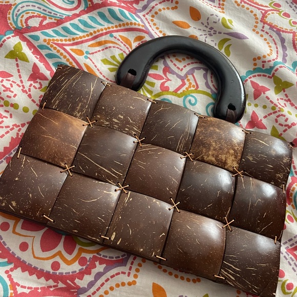 Bags | Unique Wood Design Purse | Poshmark